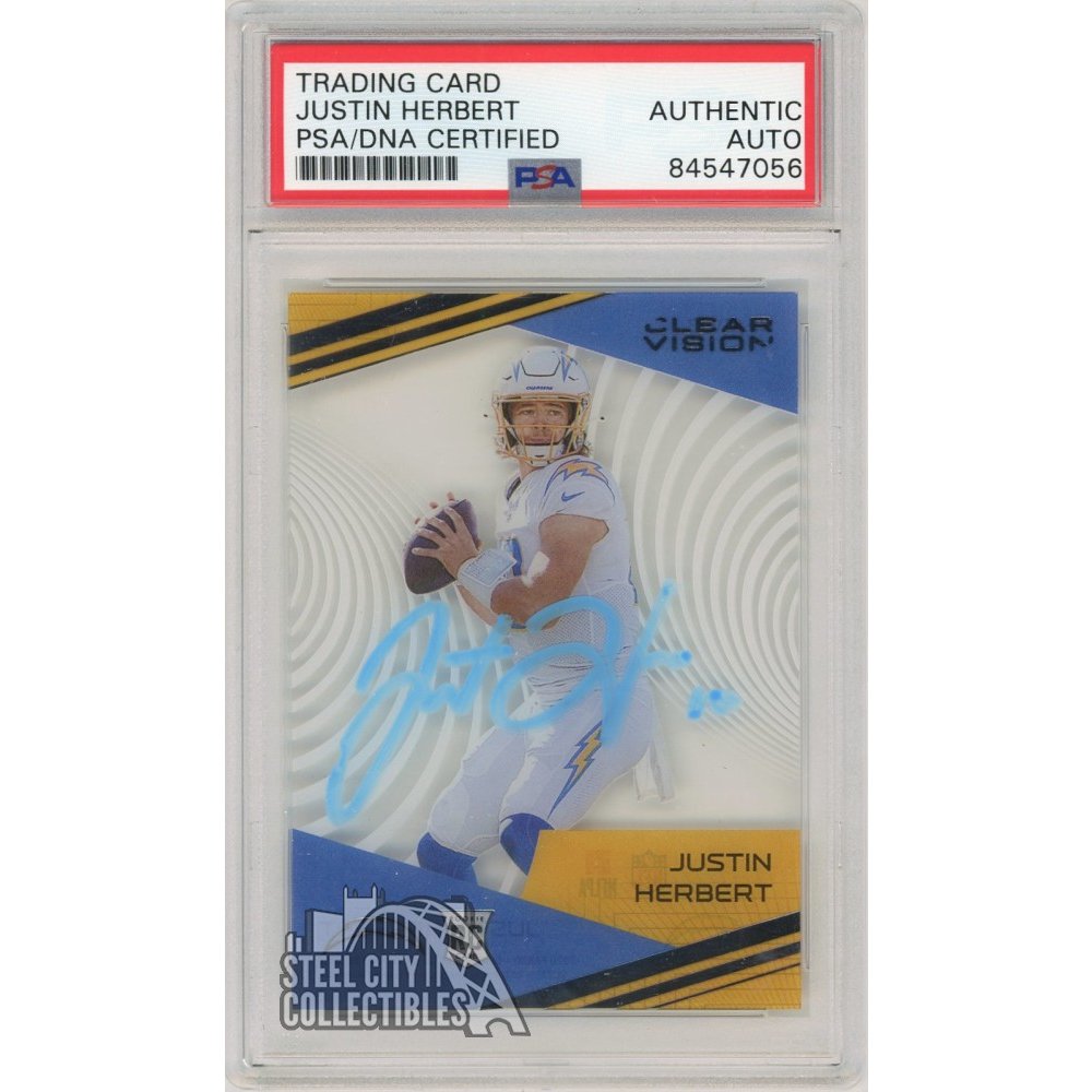 Justin Herbert 2020 Panini Chronicles Clear Vision Auto Rookie Card #CV ...