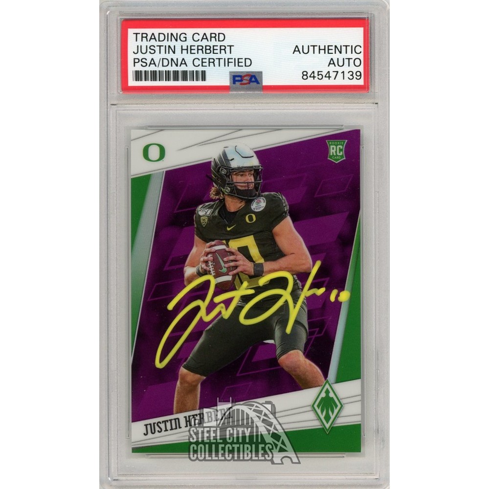 Justin Herbert 2020 Panini Chronicles Draft Phoenix Purple Auto Rookie ...