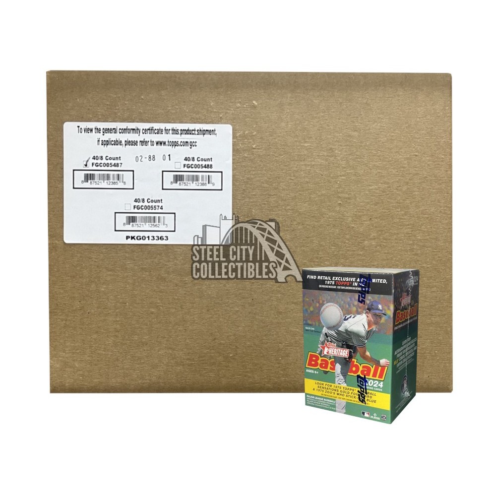 2024 Topps Heritage Baseball Blaster 40-Box Case | Steel City Collectibles