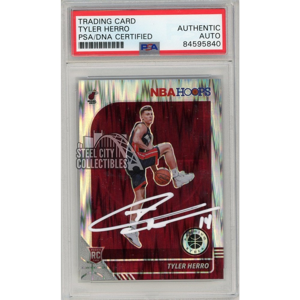Tyler Herro 2019-20 Panini Hoops Premium Stock Flash Autograph Rookie ...