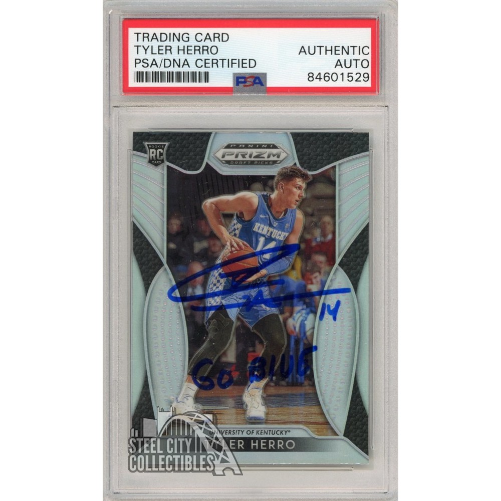 Tyler Herro 2019-20 Panini Prizm Draft Autograph "Go Blue" Silver ...