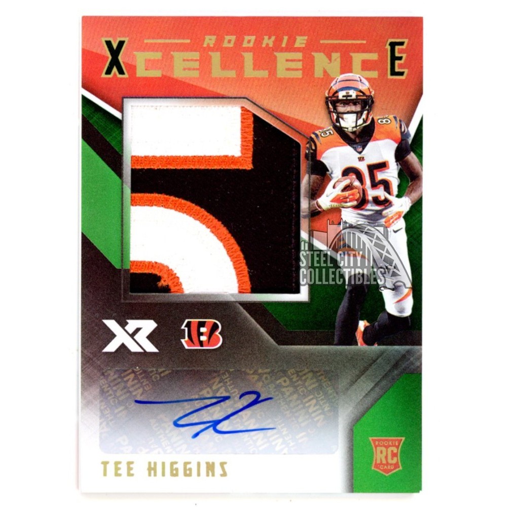 Tee Higgins 2020 Panini XR Green Autograph Rookie Patch Card 2/5 ...