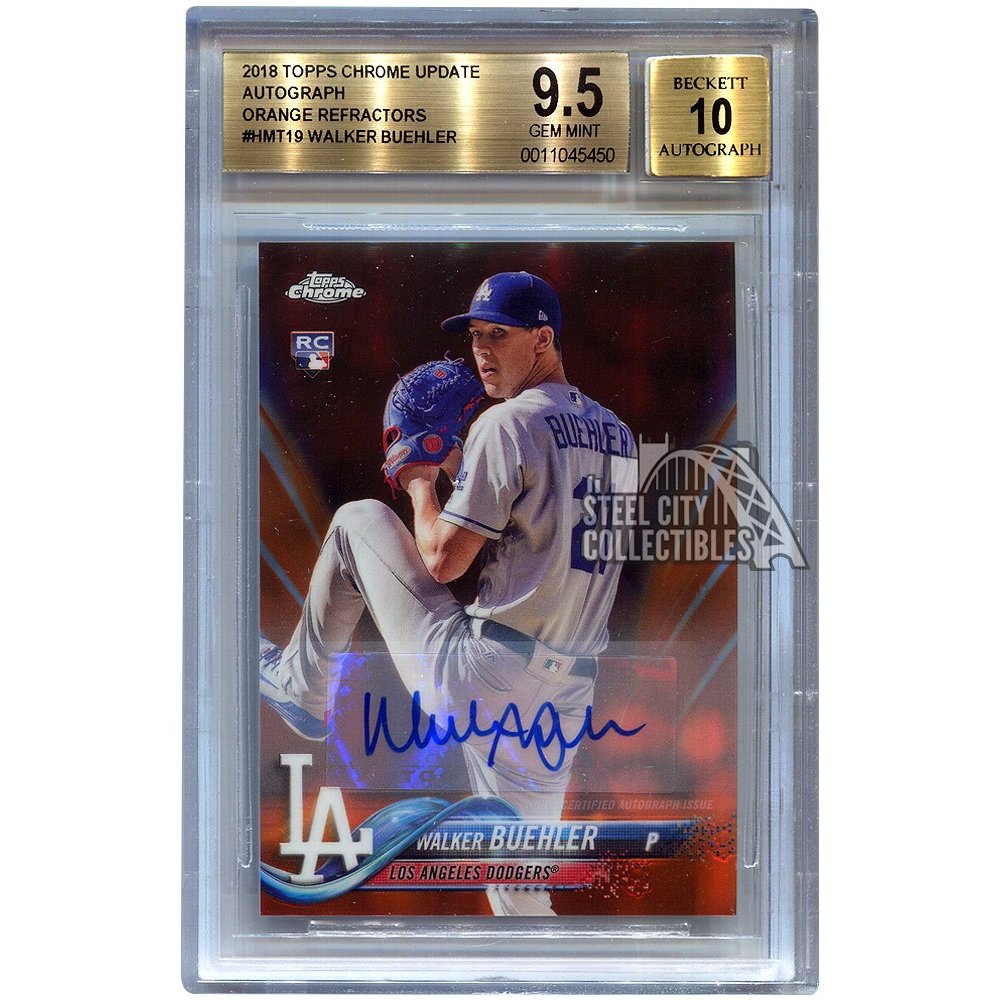 Walker Buehler 2019 Topps Chrome Update Autograph Rookie RC Orange 12/ ...