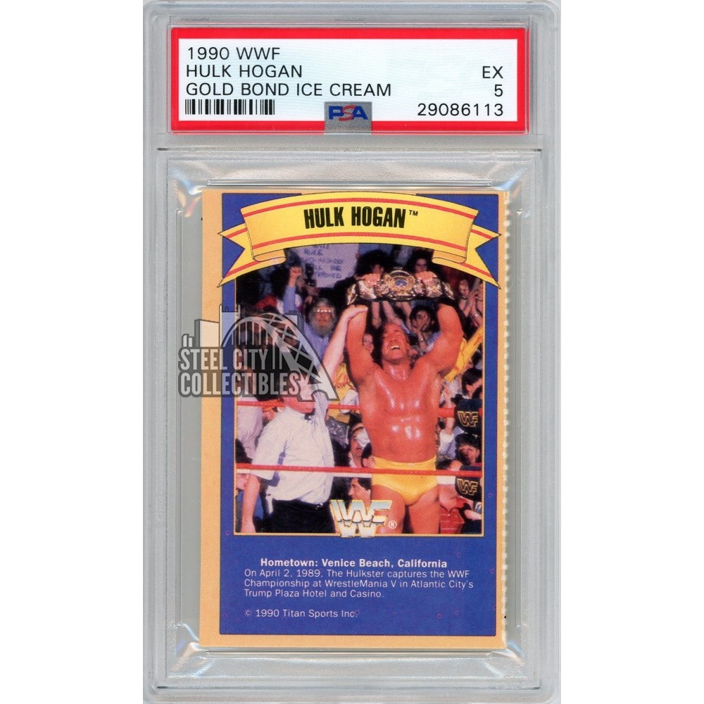Hulk Hogan 1990 WWF Gold Bond Ice Cream Card PSA 5 | Steel City ...