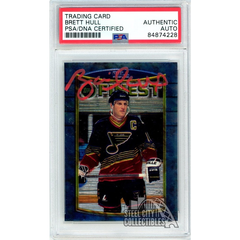 Brett Hull 1994-95 Topps Finest Autograph Card #42 PSA/DNA (Red ...