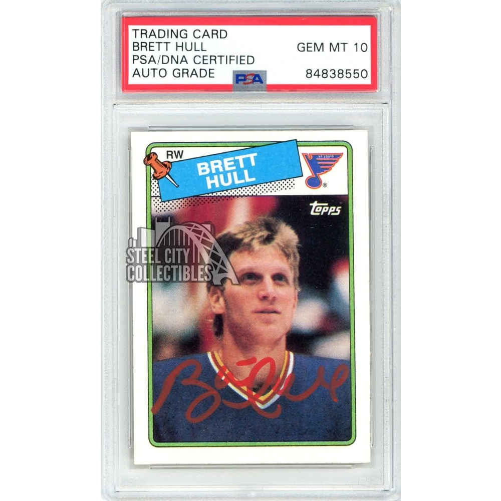 Brett Hull 1988 Topps Autograph Auto Hockey Card #66 PSA/DNA 10 (Red ...