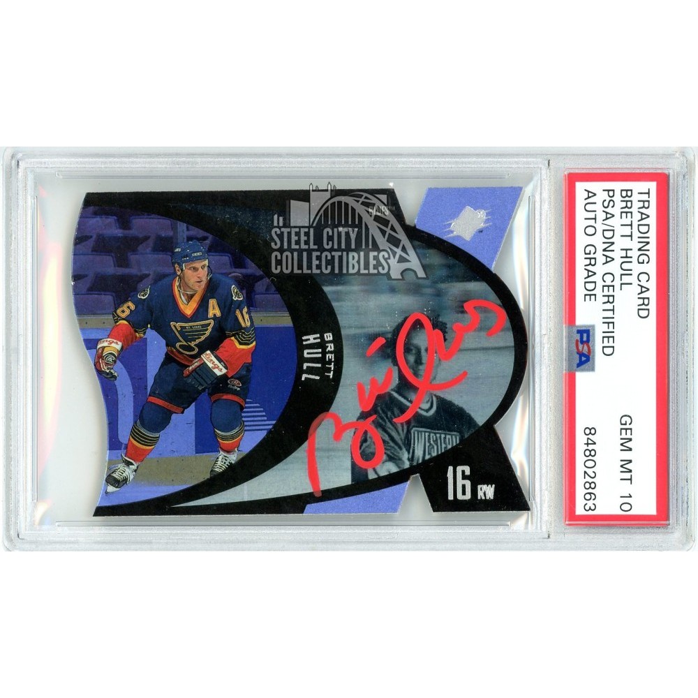 Brett Hull 1997-98 Upper Deck SPX Autograph Card #43 PSA/DNA 10 (Red ...