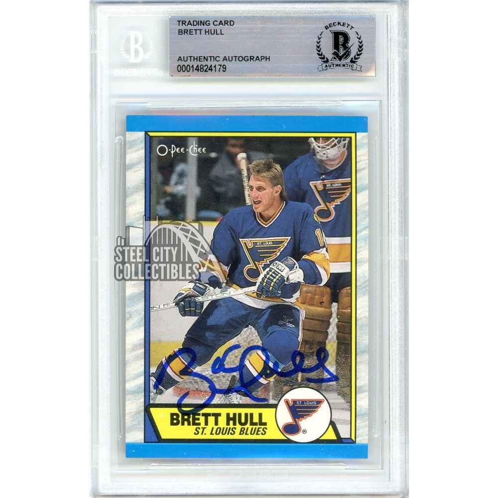 Brett Hull 1989-90 O-Pee-Chee Autograph Card #186 BAS | Steel City ...