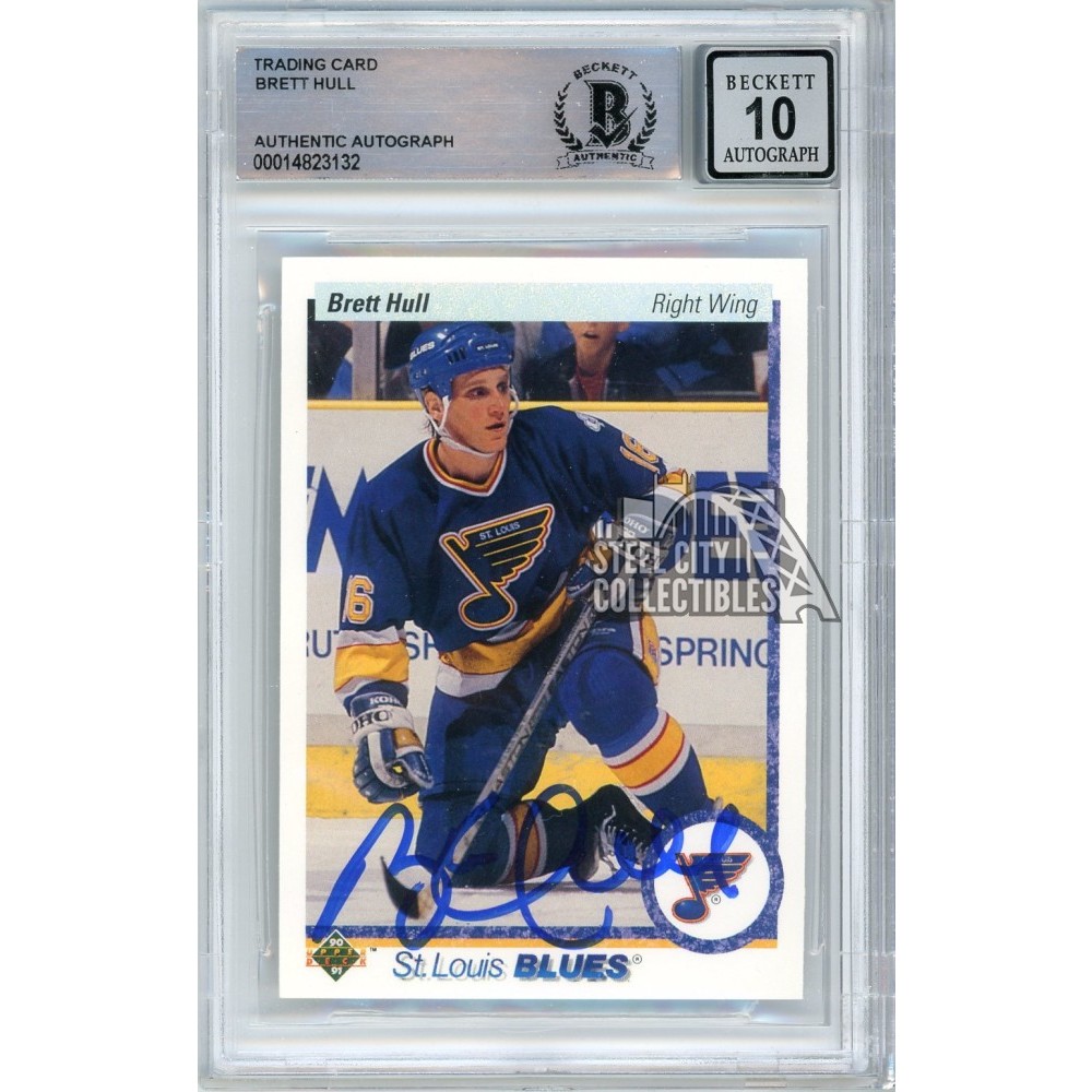 Brett Hull 1990-91 Upper Deck Autograph Card #154 BAS 10 | Steel City ...