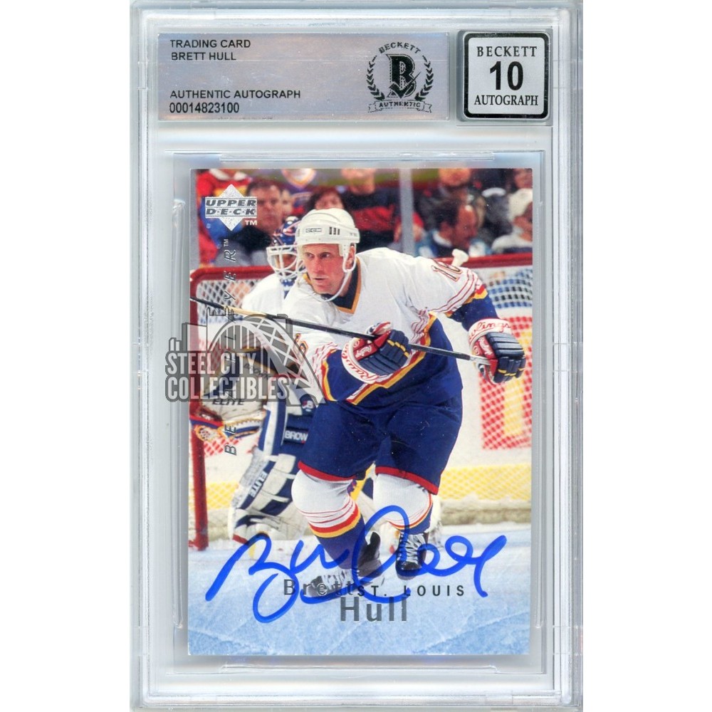 Brett Hull 1996-97 Upper Deck Autograph Card #1 BAS 10 | Steel City ...