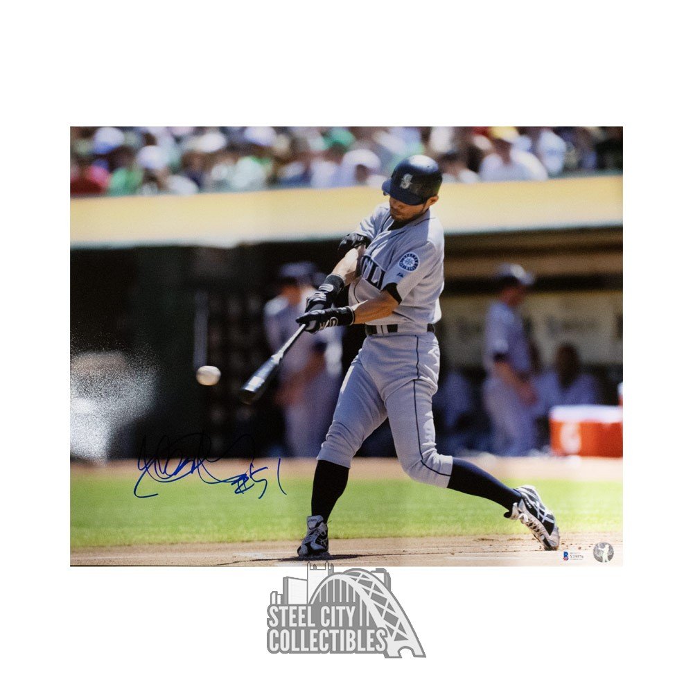 Ichiro Suzuki Autographed Seattle Mariners 16x20 Photo - BAS COA (Blue ...