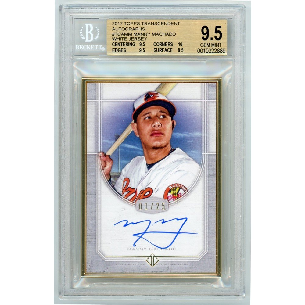 Manny Machado 2017 Topps Transcendent Framed Autograph 01/25 - BGS 9.5 ...