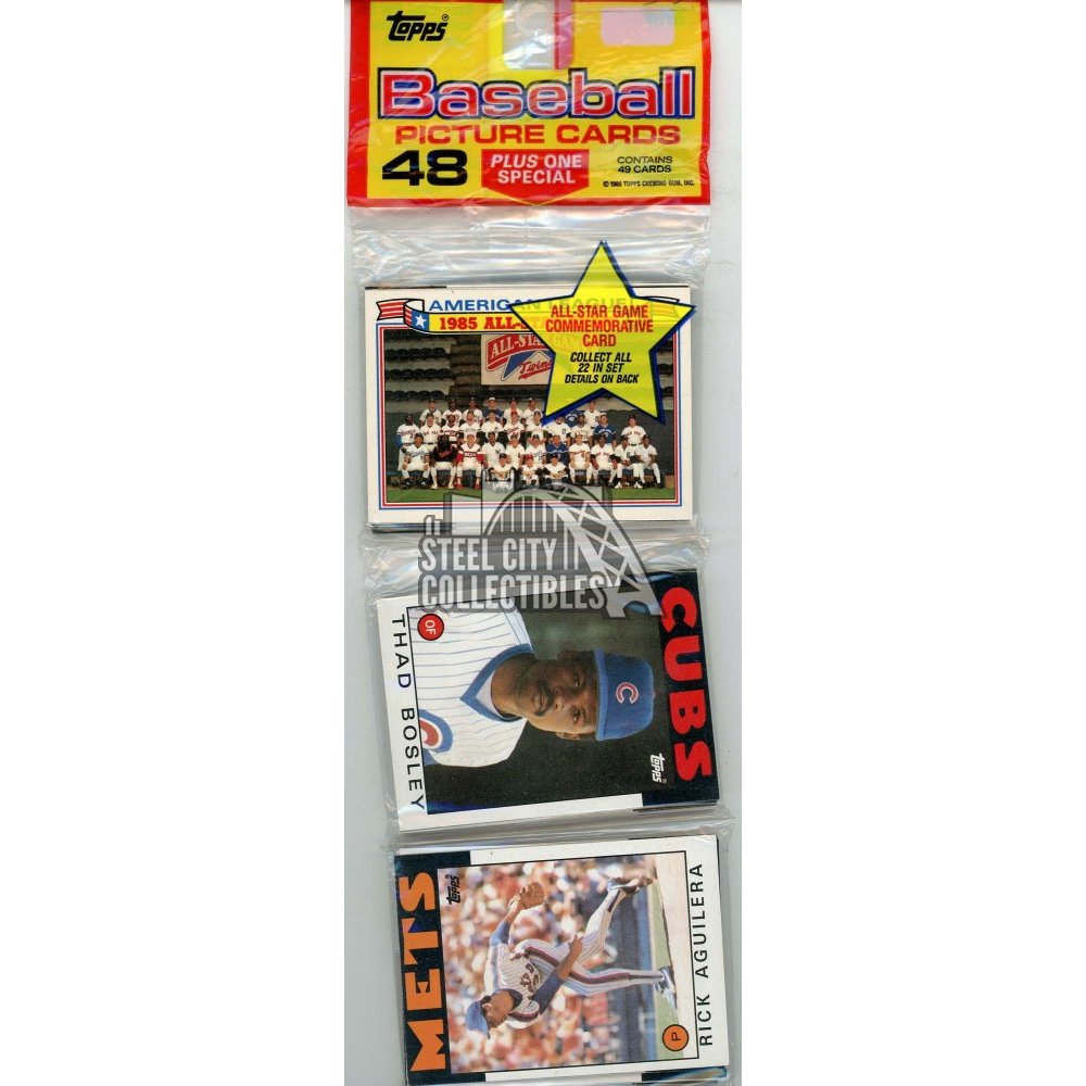 1986 Topps Baseball Rack 7-Pack Lot | Steel City Collectibles