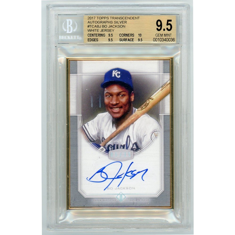 Bo Jackson 2017 Topps Transcendent Framed Silver Autograph 06/15 - BGS ...