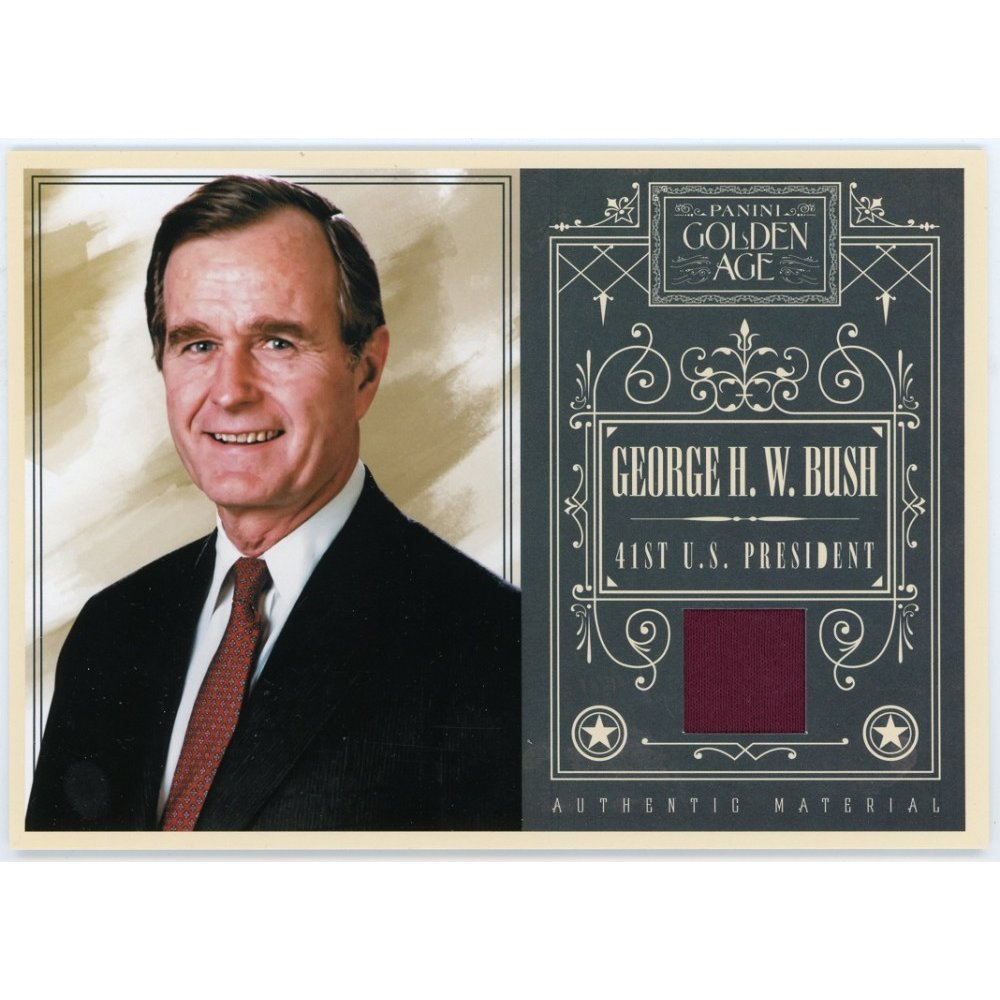 George H.W. Bush 2014 Panini Golden Age Relic 5x7 Box Topper Card 05/50 ...