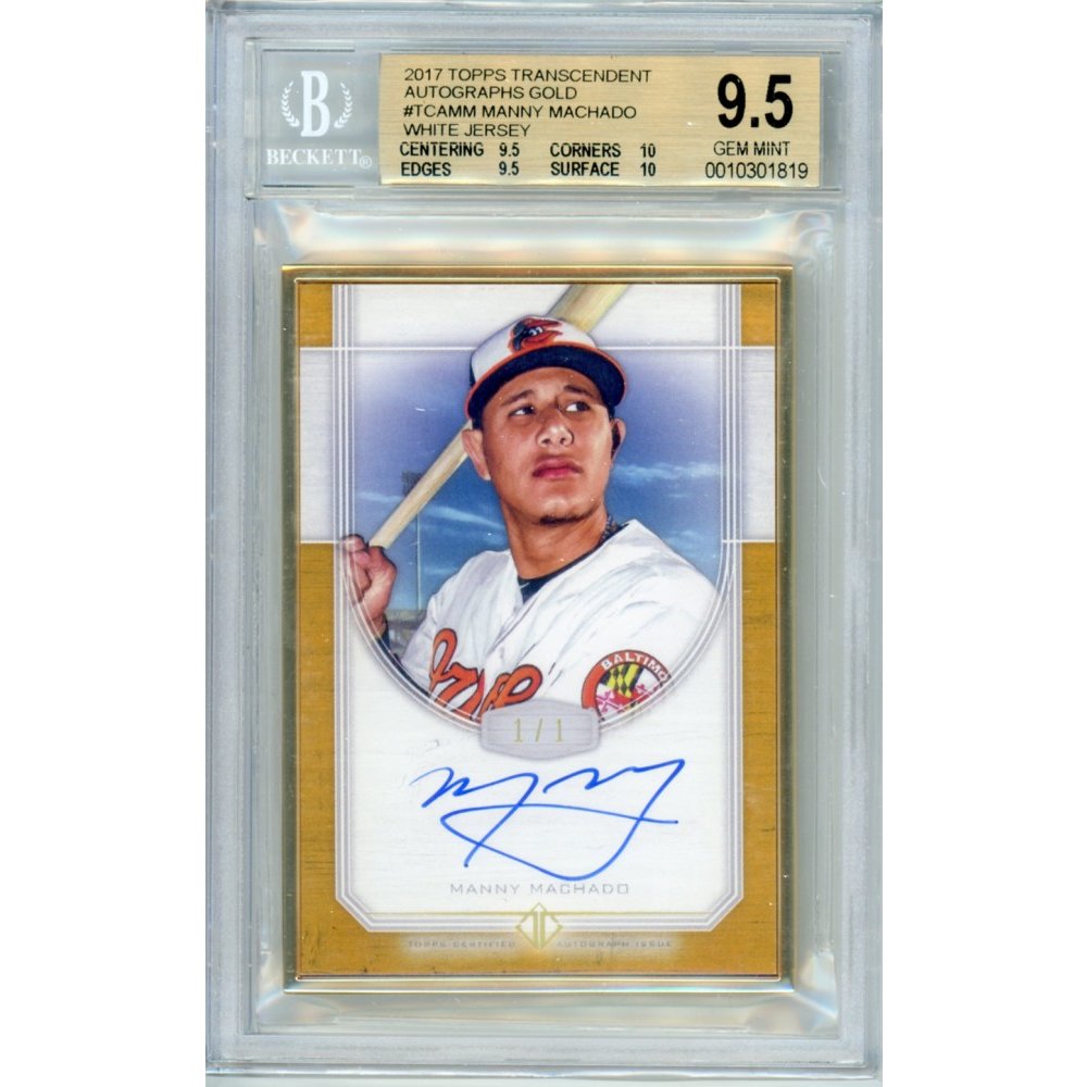 Manny Machado 2017 Topps Transcendent Baseball Framed Autograph Gold ...
