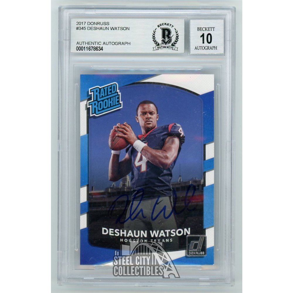 Deshaun Watson 2017 Donruss Rated Rookie Autograph Card #345 - BAS 10 ...