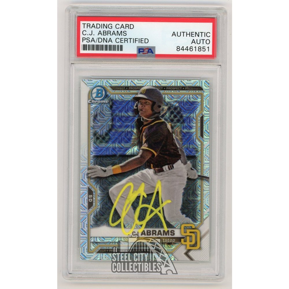 CJ Abrams 2021 Bowman Chrome Mega Box Autographed Card #BCP-14 - PSA ...