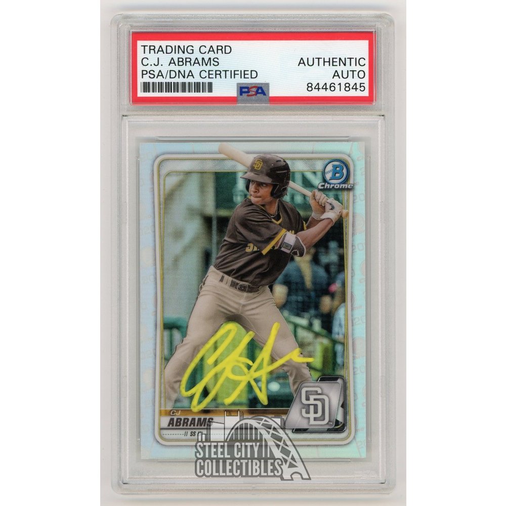 CJ Abrams 2020 Bowman Chrome Draft Refractor Autographed Card #BD-189 ...