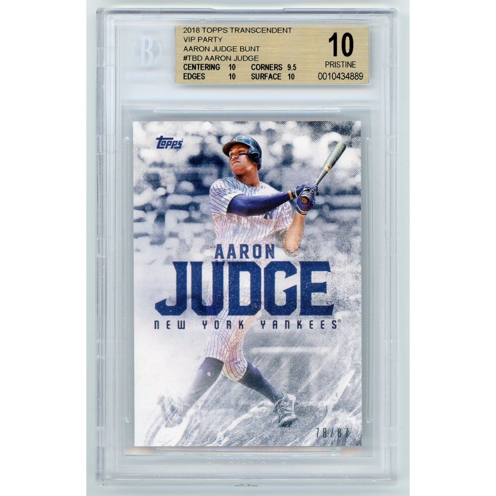 Aaron Judge 2018 Topps Transcendent VIP Party Bunt Card 78/87 - BGS 10 ...