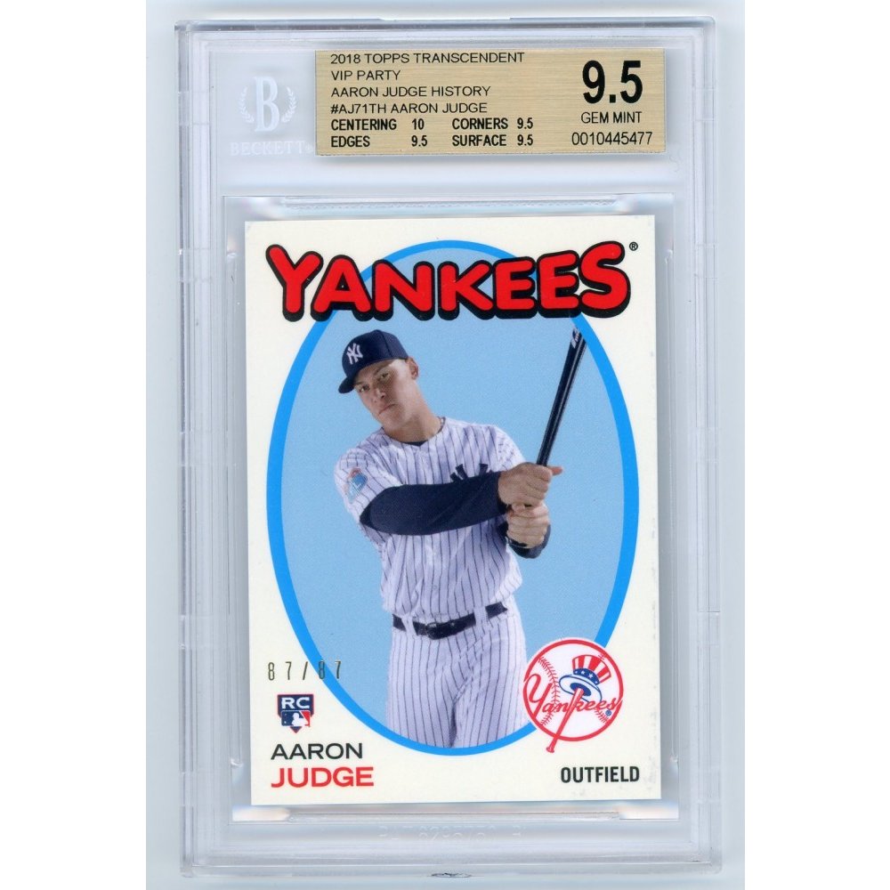 Aaron Judge 2017 Topps Transcendent VIP Party Rookie Card 87/87 - BGS 9 ...