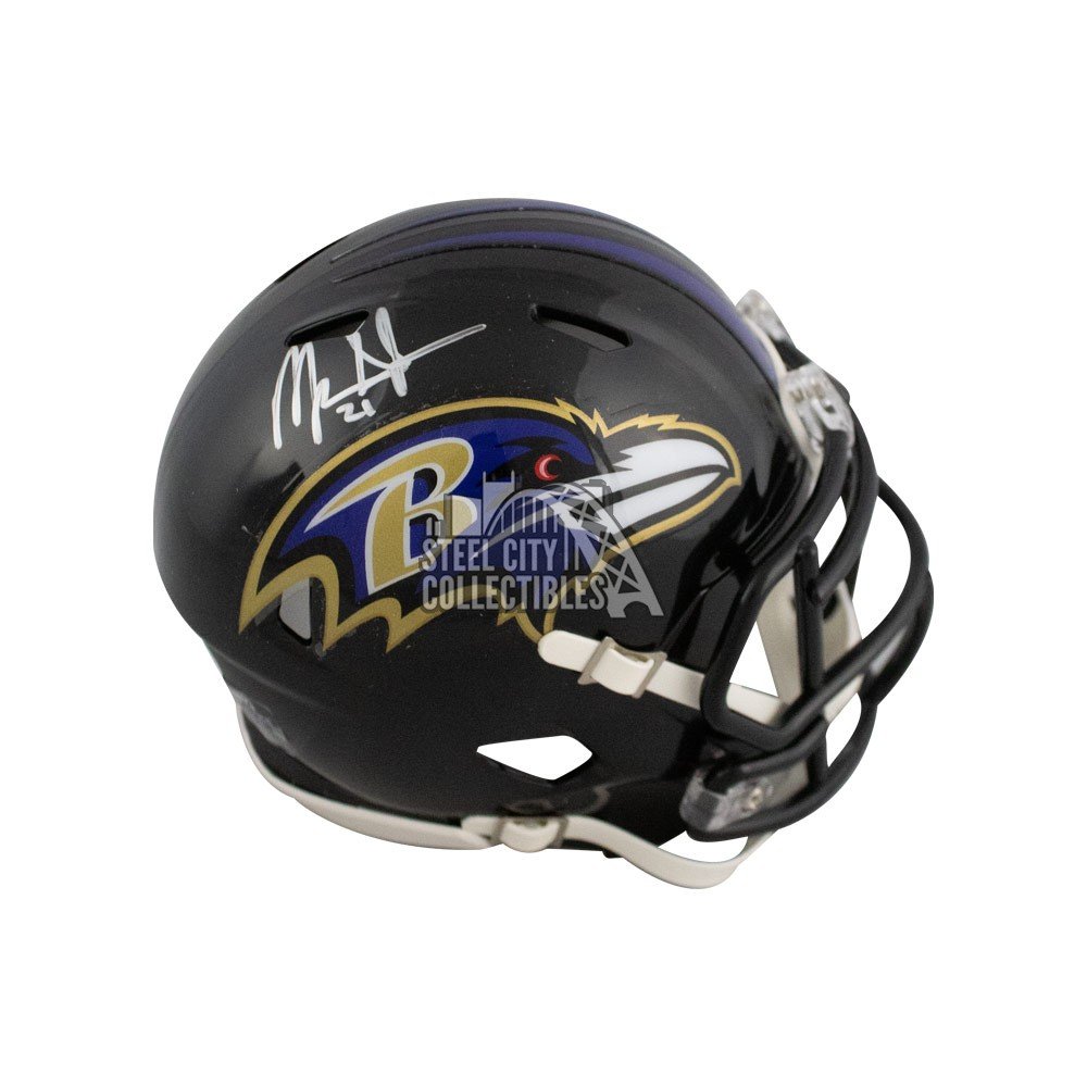 Mark Ingram Autographed Ravens Speed Mini Football Helmet - BAS COA ...