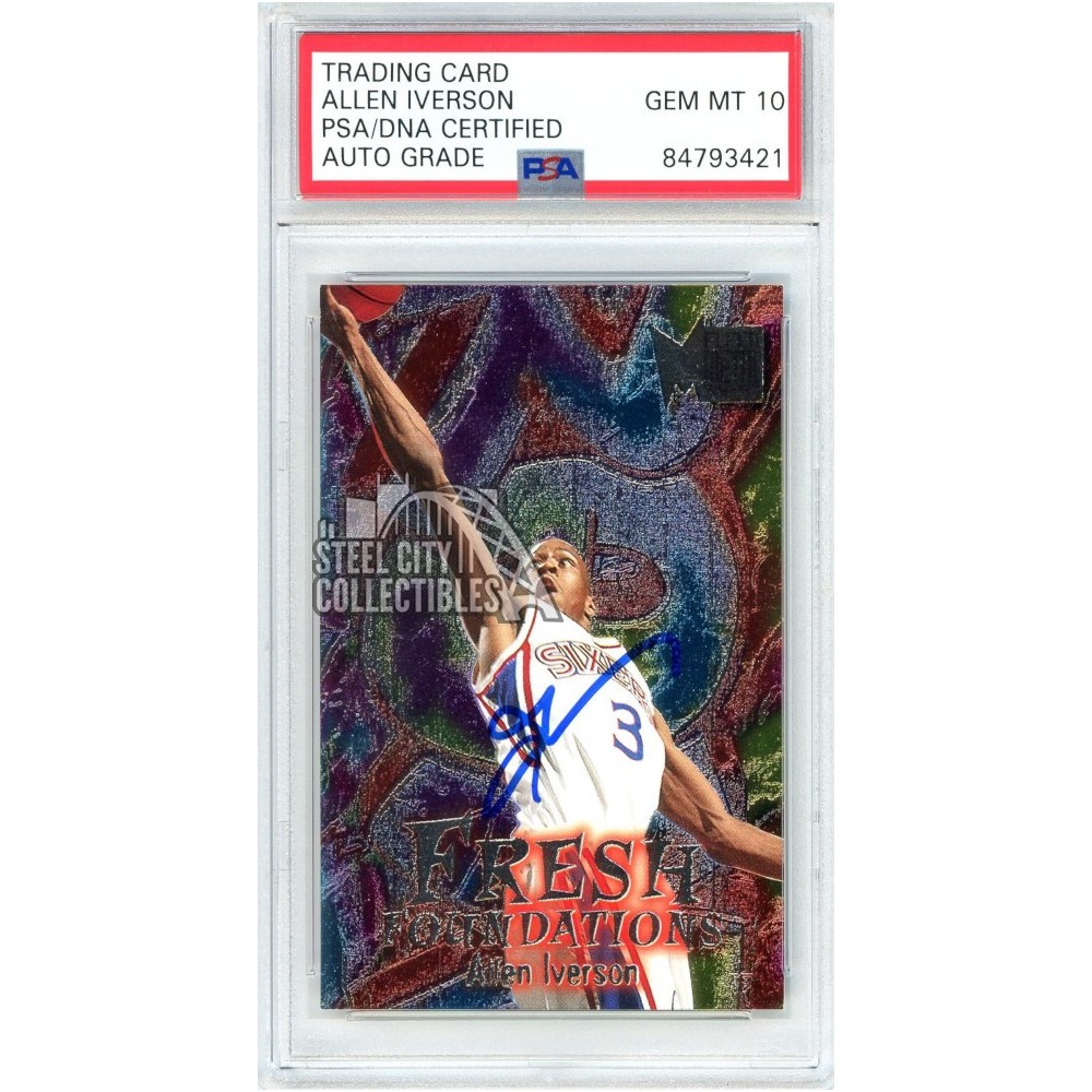 Allen Iverson 1996-97 Fleer Metal Fresh Foundations Autograph Rookie ...