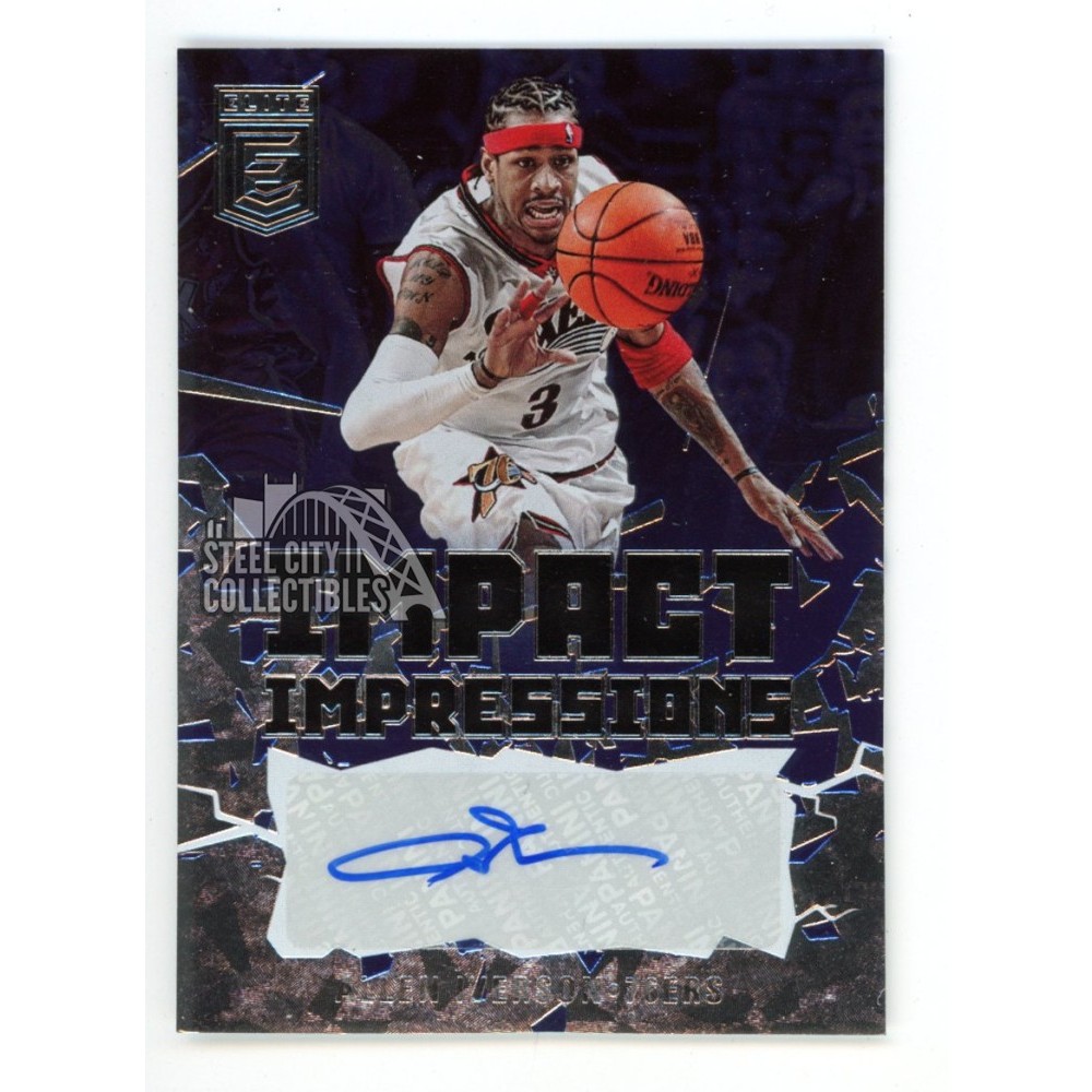 Allen Iverson 2021-22 Panini Elite Impact Impressions Autograph Card # ...
