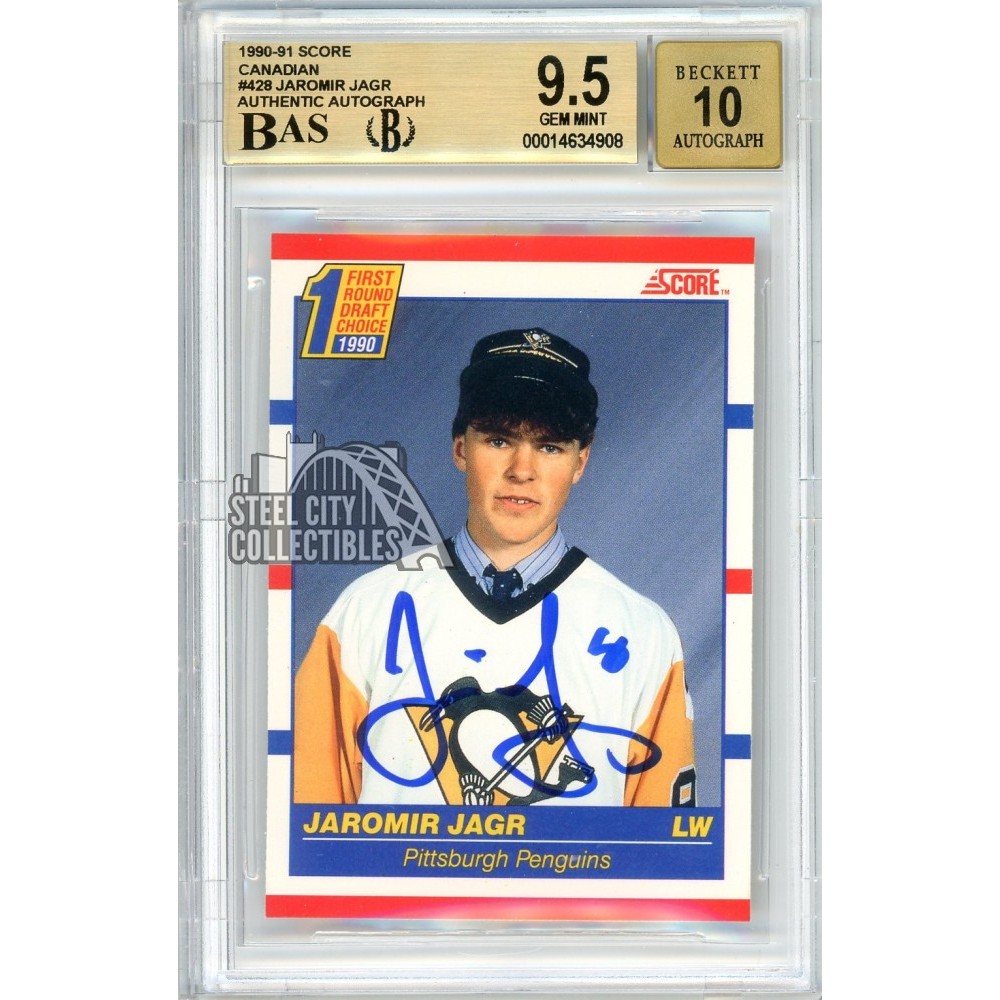 Jaromir Jagr 1990-91 Score Autograph Rookie Card BGS 9.5 BAS 10 | Steel ...