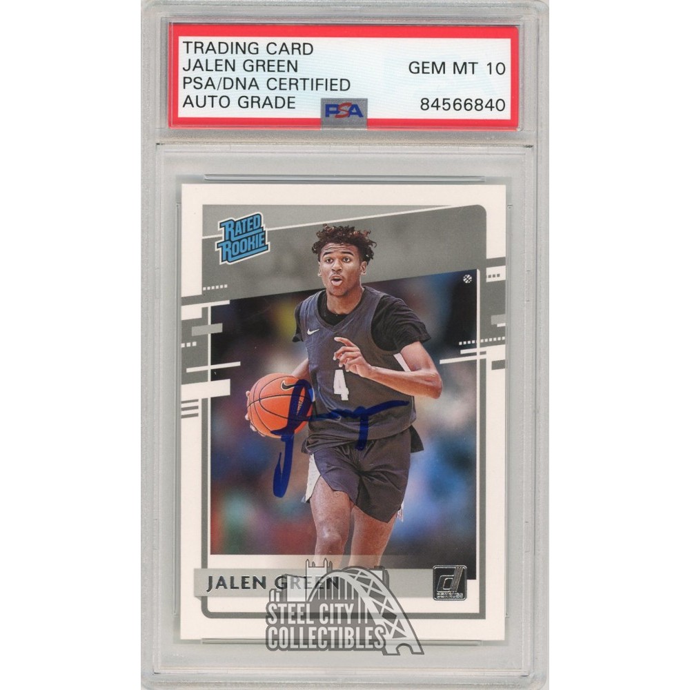 Jalen Green 2021-22 Panini Chronicles Donruss Autograph Rookie Card #29 PSA/DNA 10 | Steel City ...