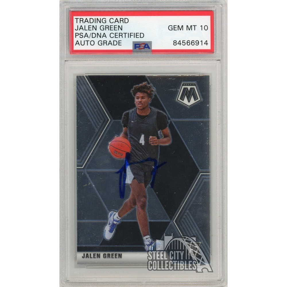 Jalen Green 2021-22 Panini Mosaic Autograph Rookie Card #254 PSA/DNA 10 | Steel City Collectibles