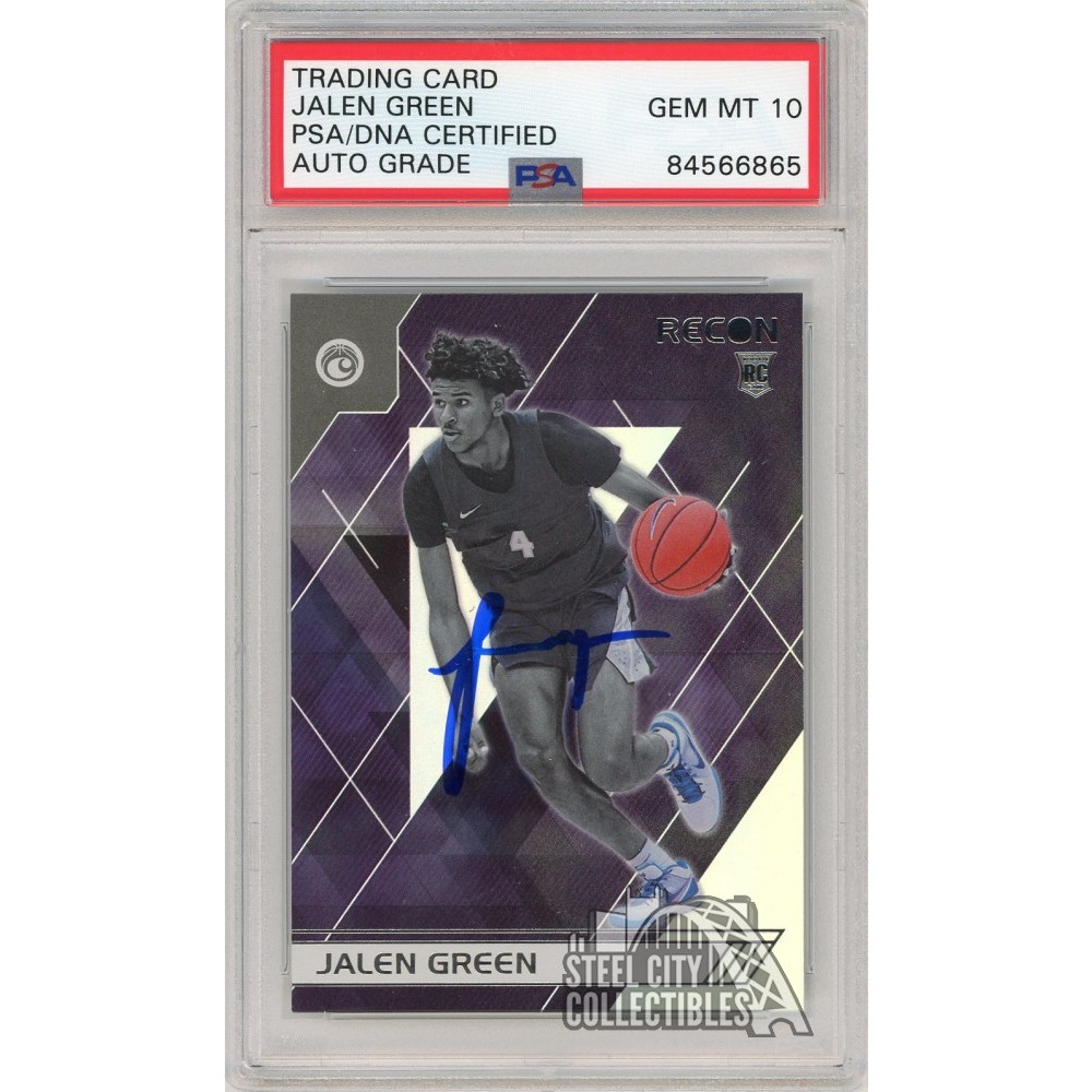Jalen Green 2021-22 Panini Chronicles Draft Recon Autograph Rookie Card #124 PSA/DNA 10 | Steel ...