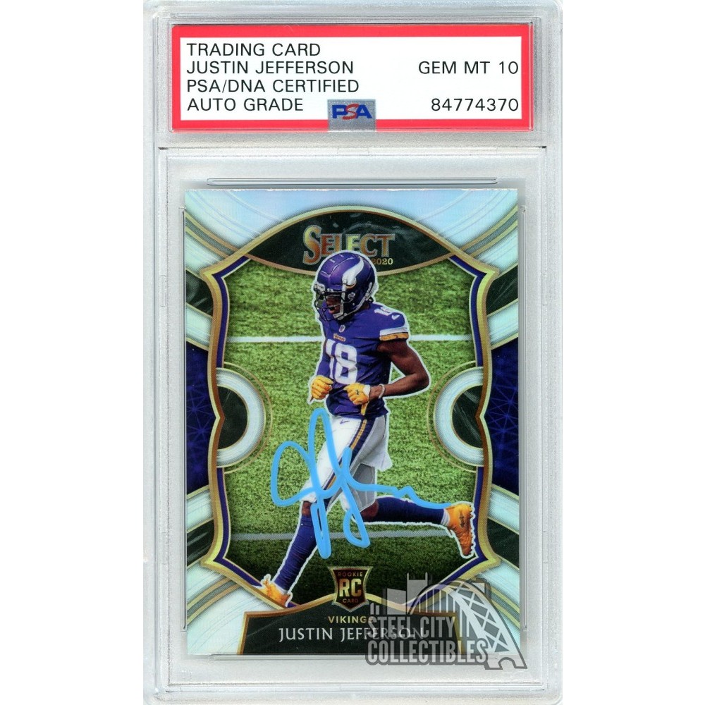 Justin Jefferson 2020 Panini Select Concourse Silver Autograph RC Card ...
