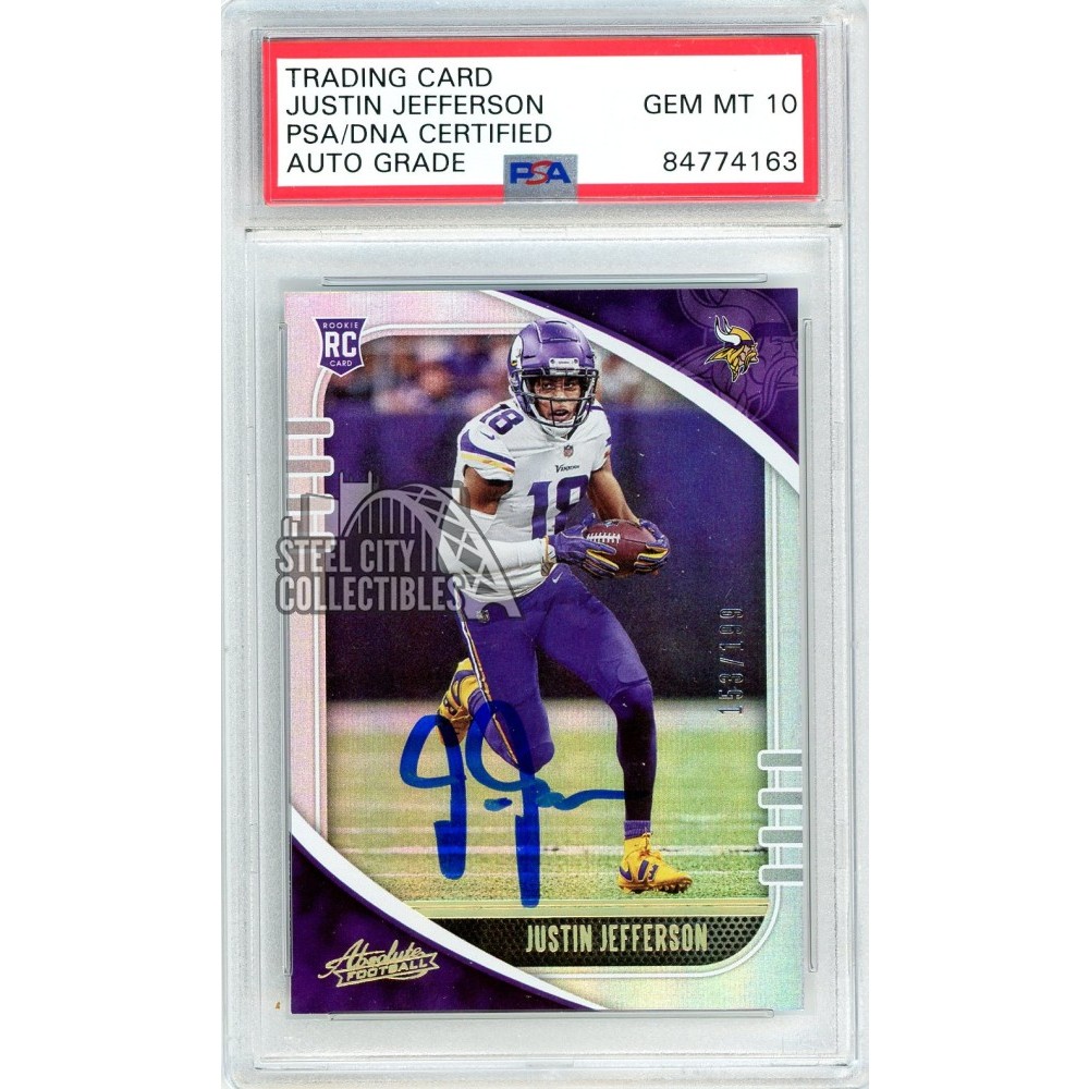 Justin Jefferson 2020 Panini Absolute Autograph Rookie Card /199 #168 ...