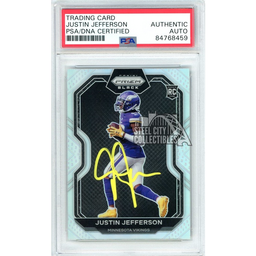Justin Jefferson 2020 Panini Chronicles Prizm Black Silver Autograph RC ...