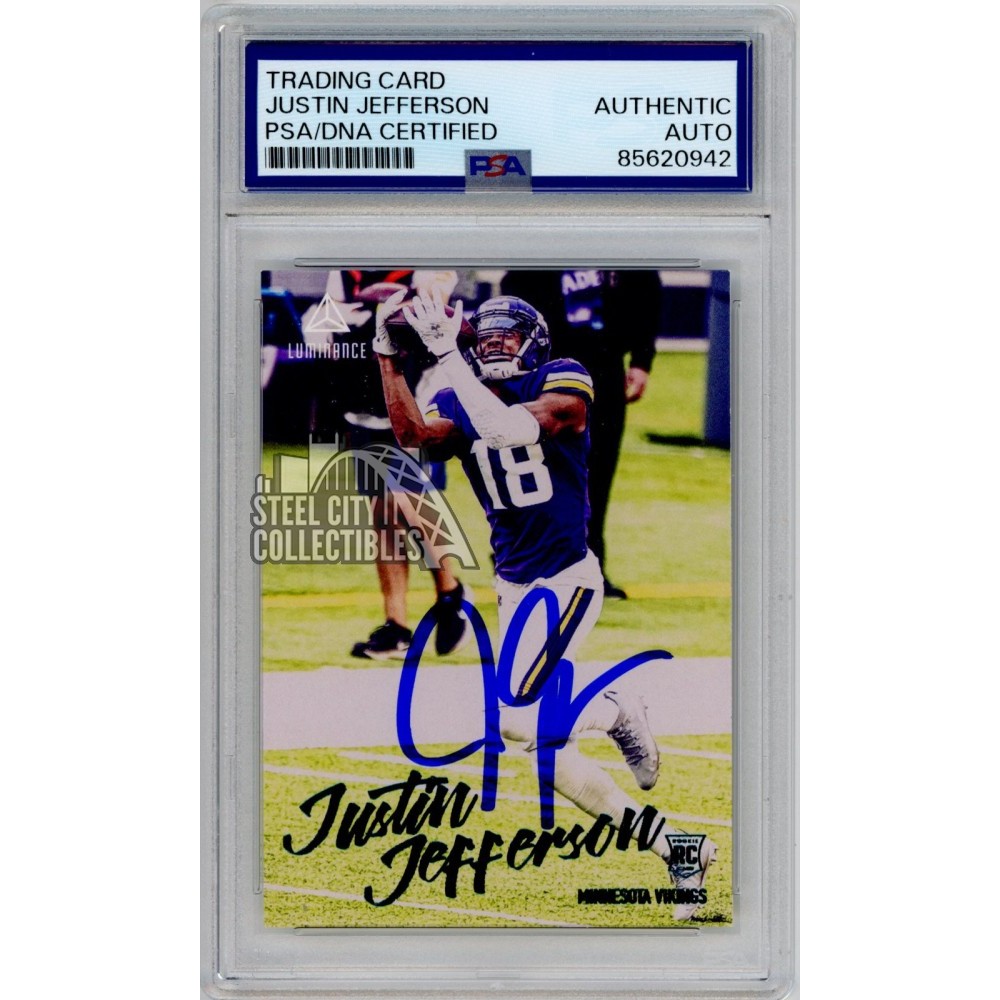 Justin Jefferson 2020 Panini Luminance Aqua Autograph Rookie Card #217 ...