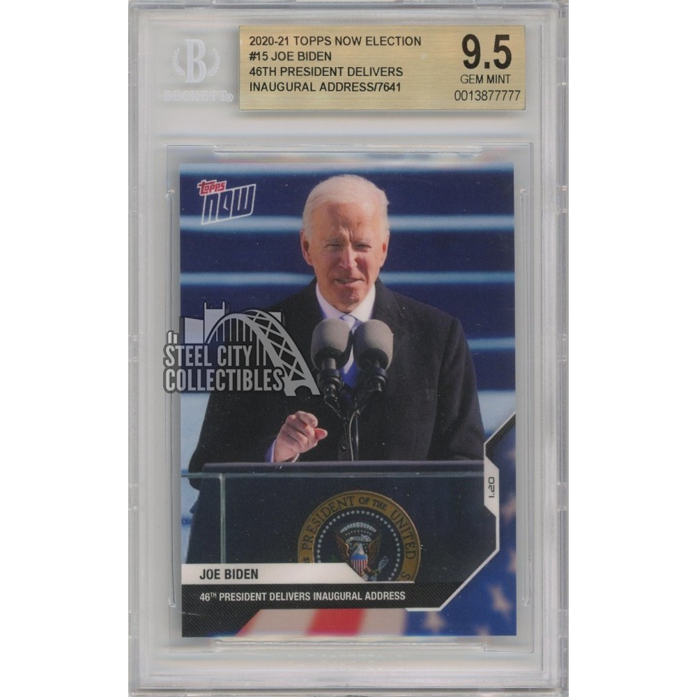 Joe Biden 2021 Topps Now Election Card #15 BGS 9.5 Gem Mint | Steel ...