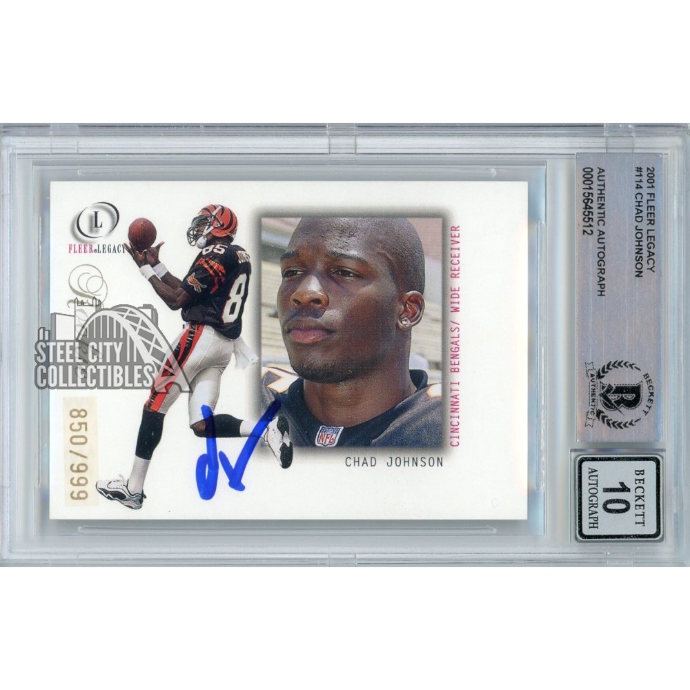 Chad Johnson 2001 Fleer Legacy Autograph Rookie Card /999 #114 BAS 10 ...