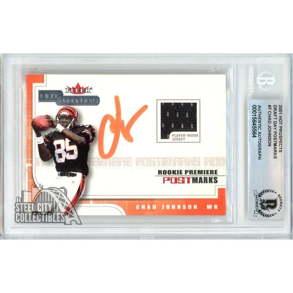 Chad Johnson 2001 Fleer Hot Prospects Autograph Rookie Jersey Card ...