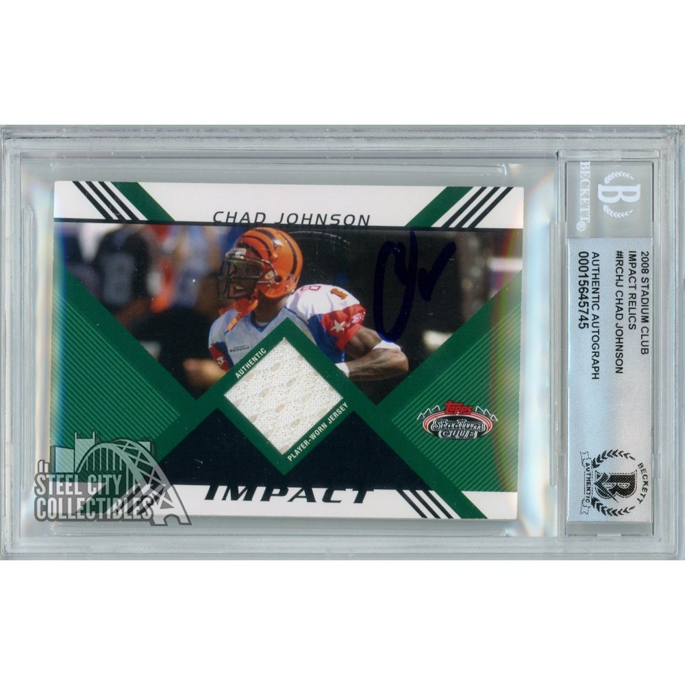 Chad Johnson 2008 Topps Stadium Club Autograph Jersey Card /1349 #IR-CJ ...
