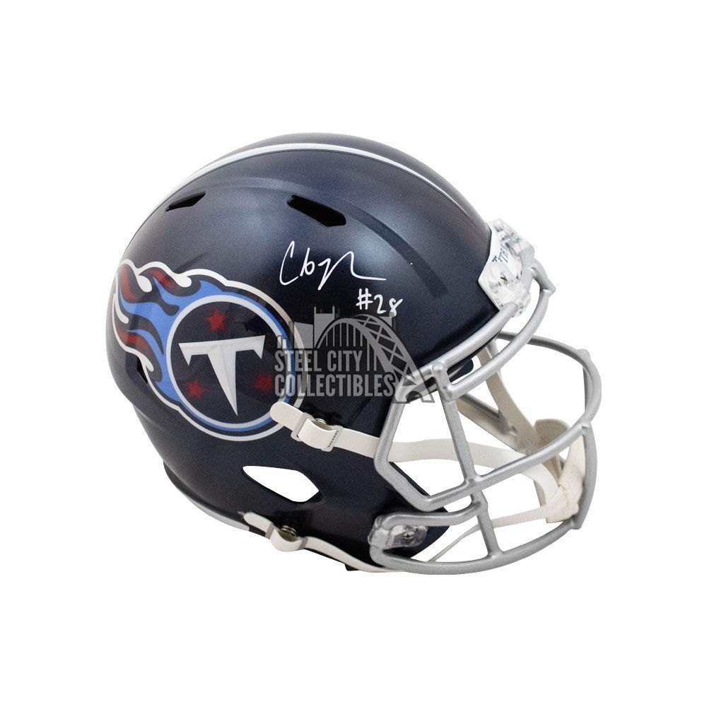 Chris Johnson Autographed Titans Speed Replica Full-Size Football ...