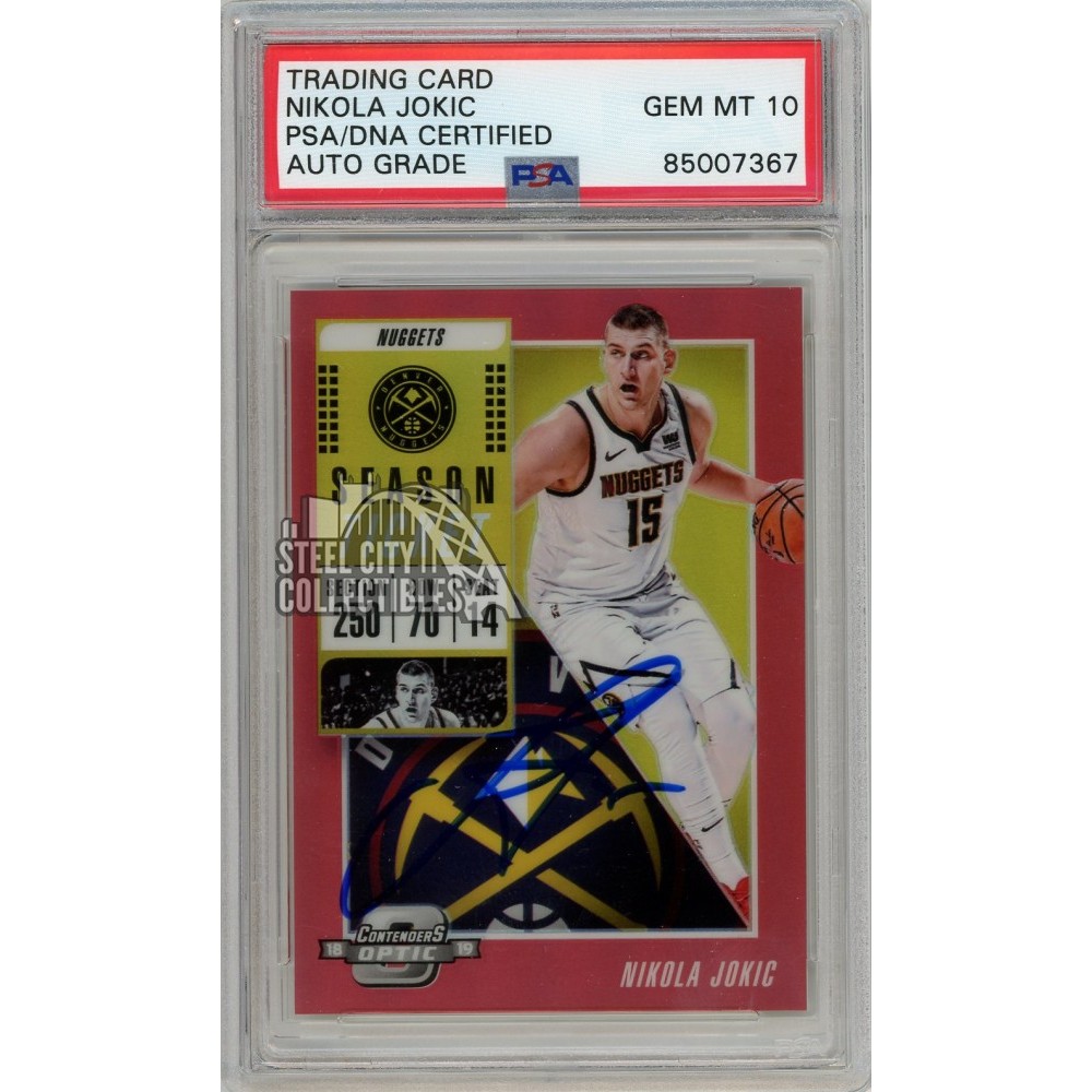 Nikola Jokic 2018-19 Panini Contenders Optic Red Autograph Card #52 PSA ...