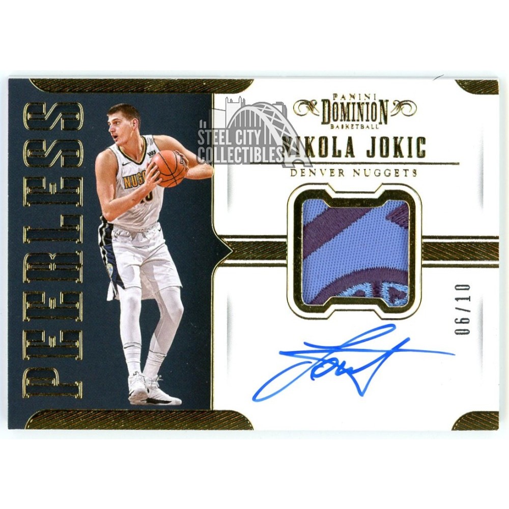 Nikola Jokic 2017-18 Panini Dominion Peerless Autograph Patch Card 06/ ...