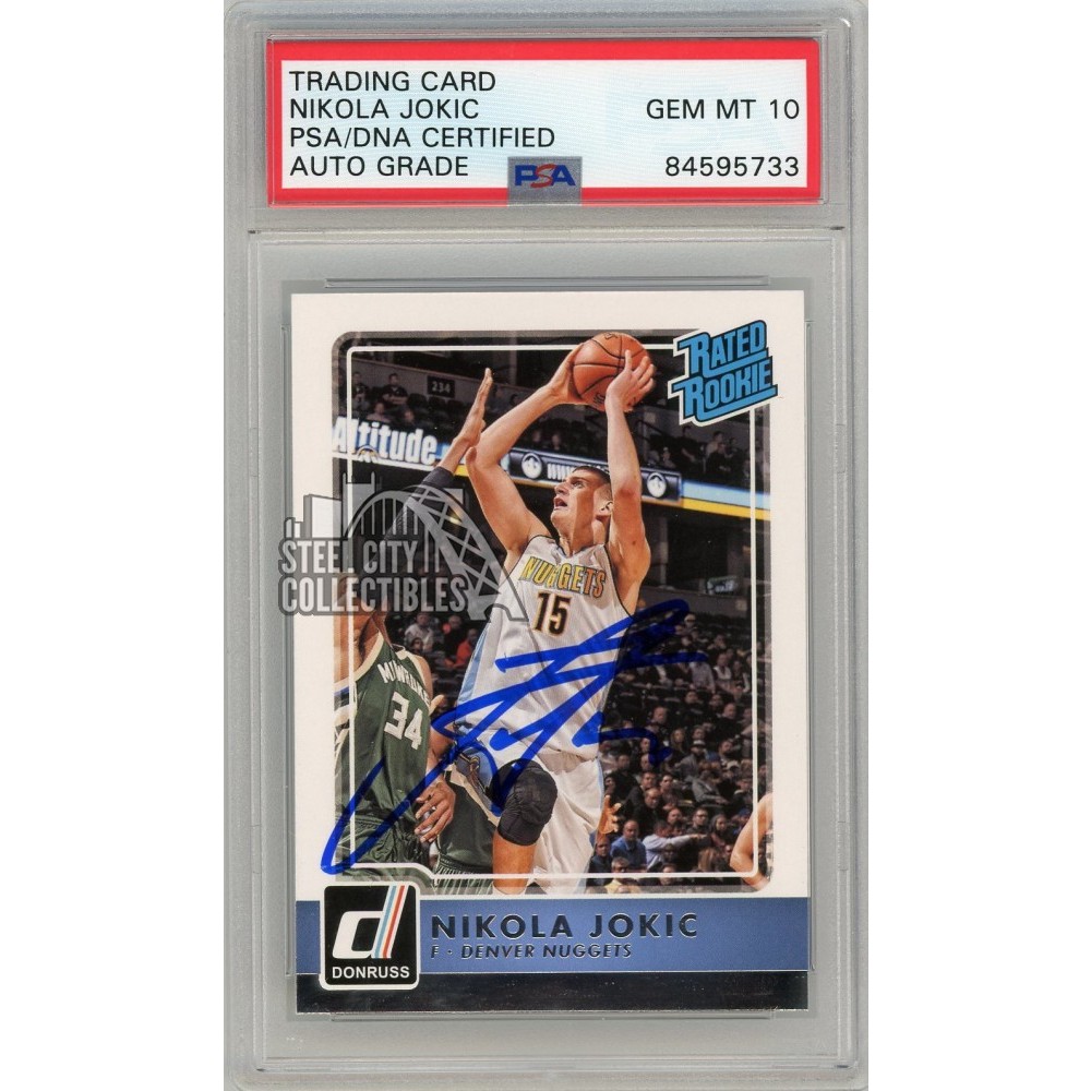 Nikola Jokic 2015-16 Panini Donruss Autograph Rookie Card #215 PSA/DNA ...