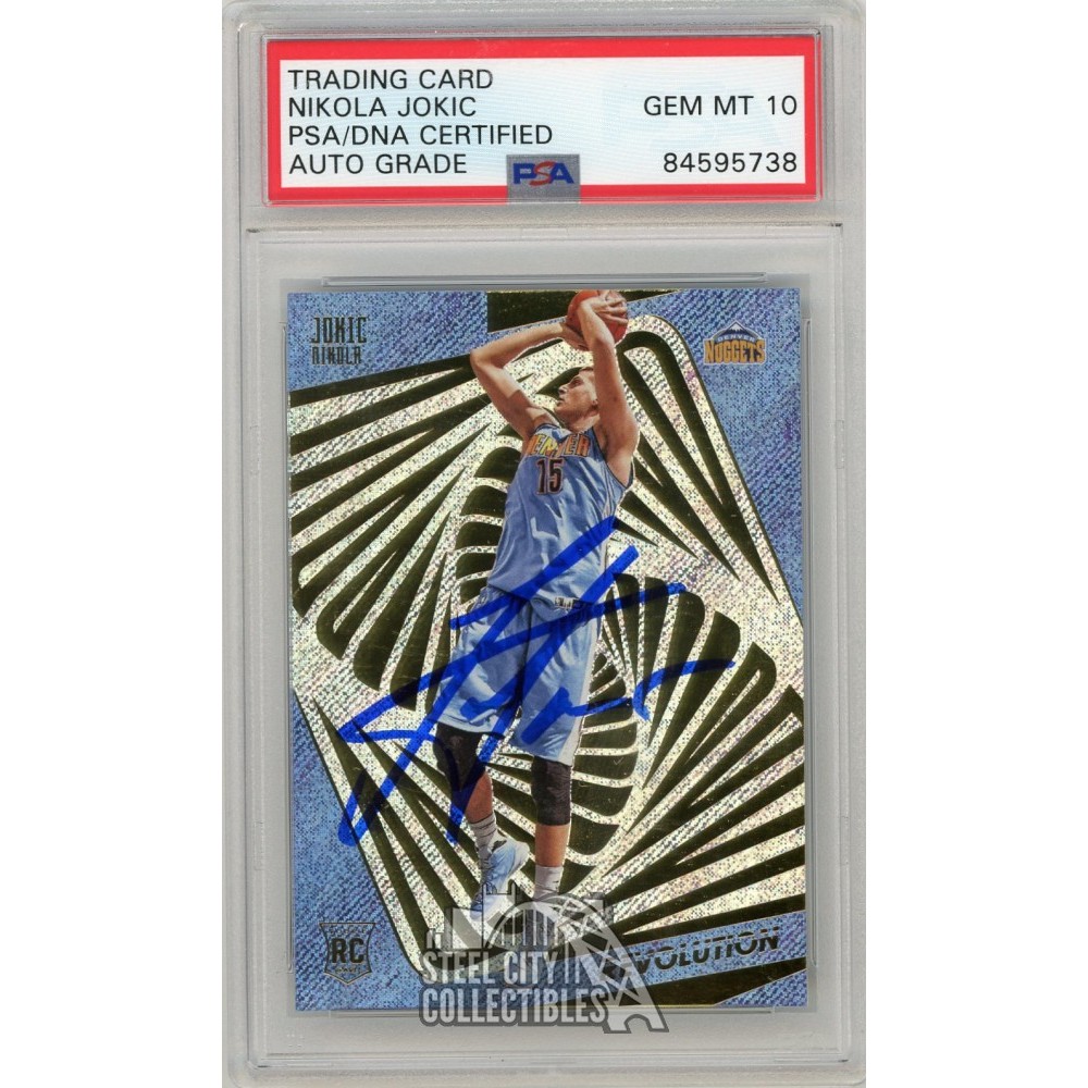 Nikola Jokic 2015-16 Panini Revolution Autograph Rookie Card #114 PSA ...