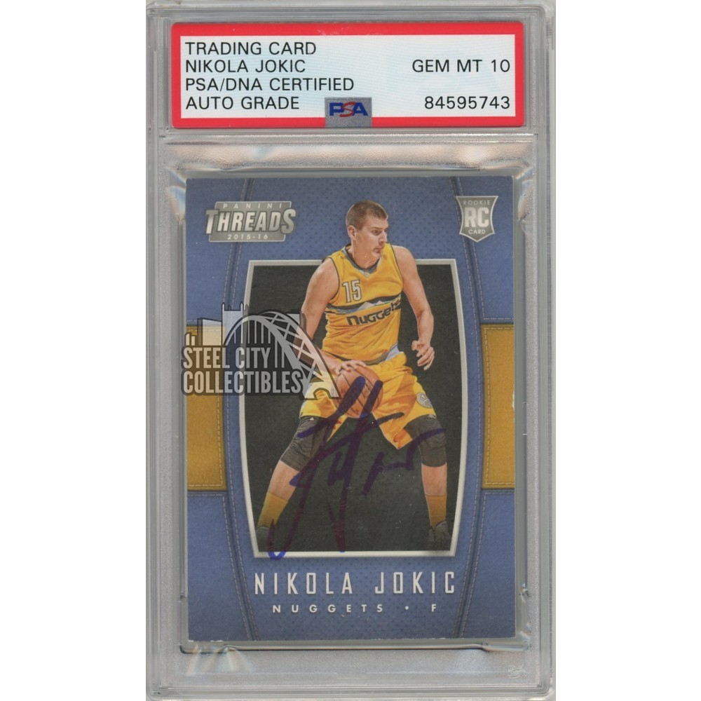 Nikola Jokic 2015-16 Panini Threads Autograph Rookie Card #241 PSA/DNA ...