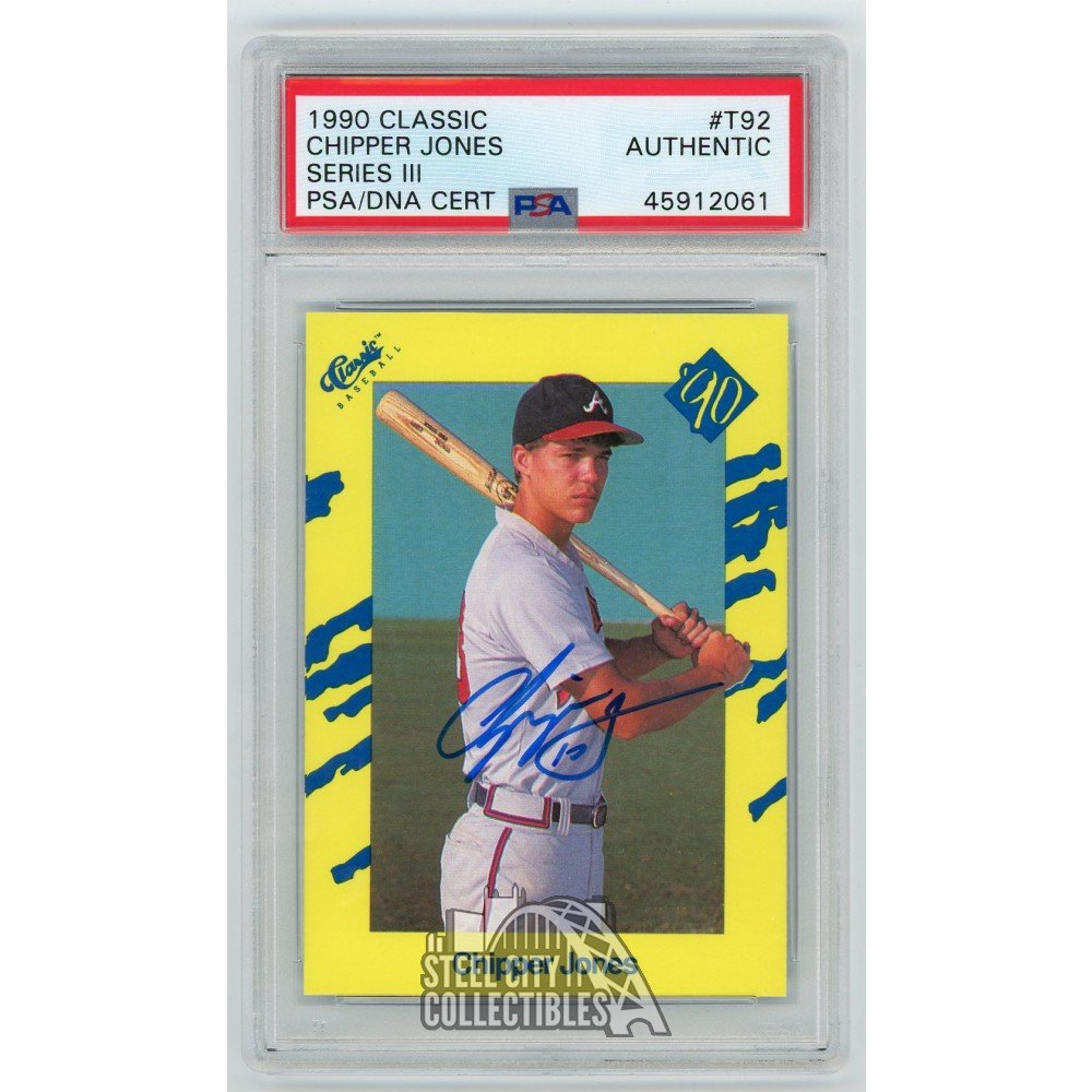 Chipper Jones 1990 Classic Series III Autographed Card #T92 - PSA/DNA ...
