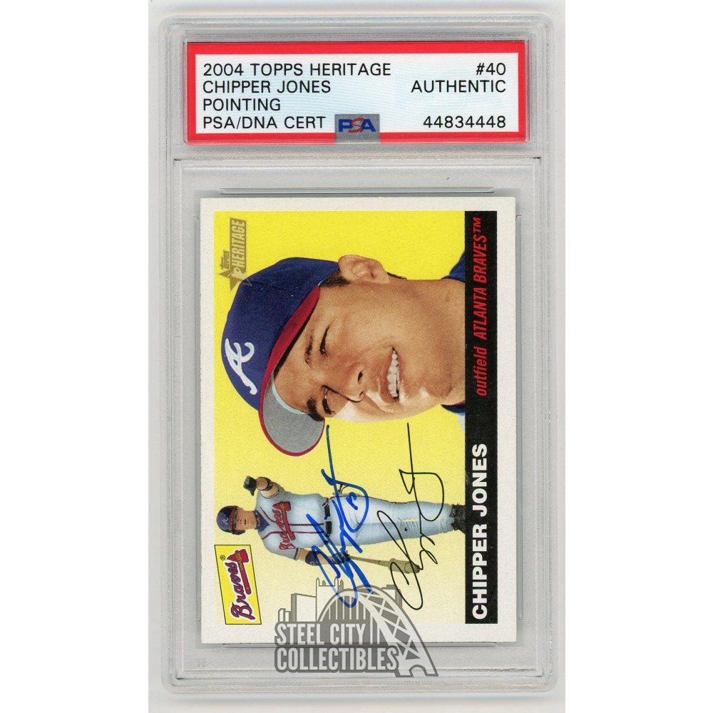 Chipper Jones 2004 Topps Heritage Autographed Card #40 - PSA/DNA ...