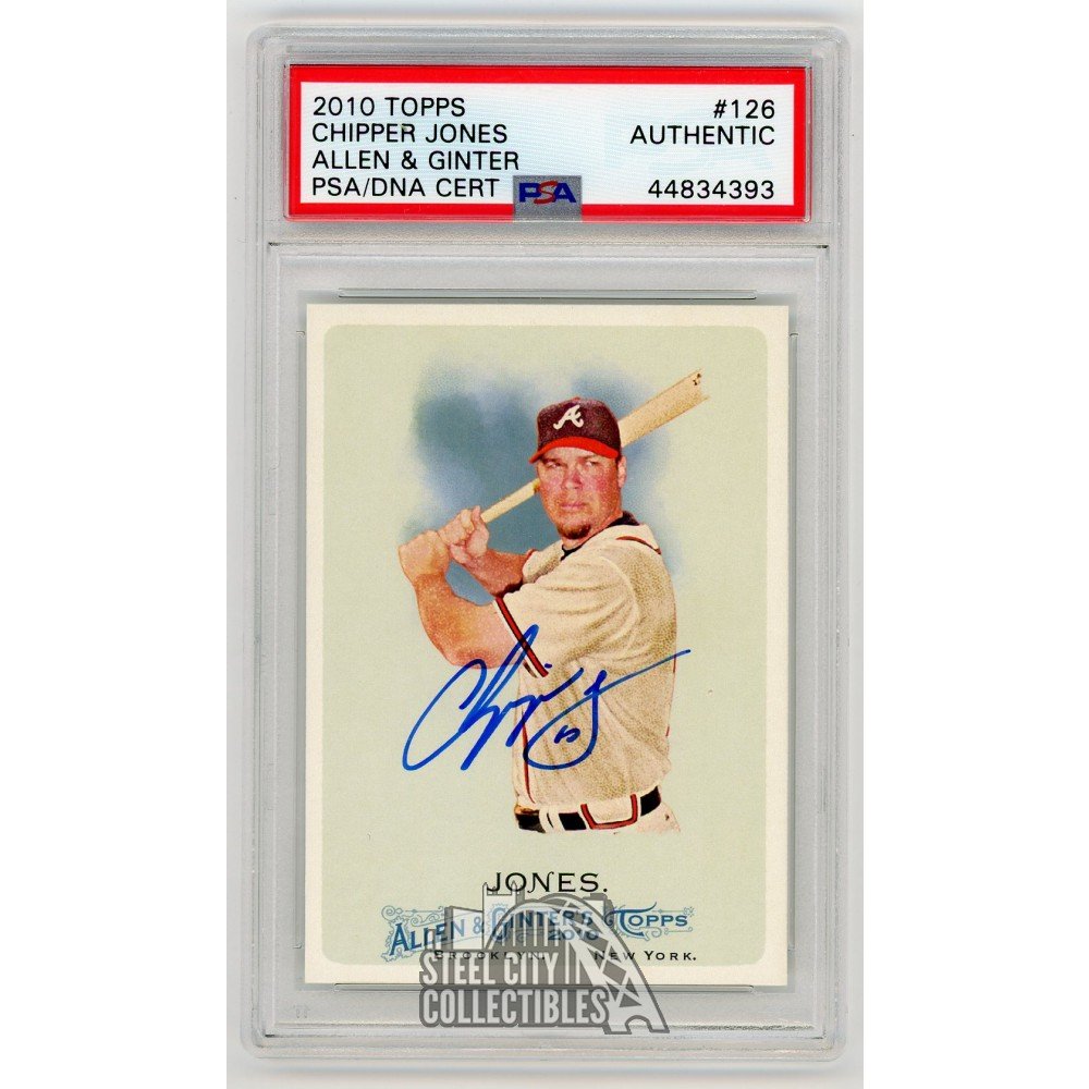 Chipper Jones 2010 Topps Allen & Ginter Autographed Card #126 - PSA/DNA ...