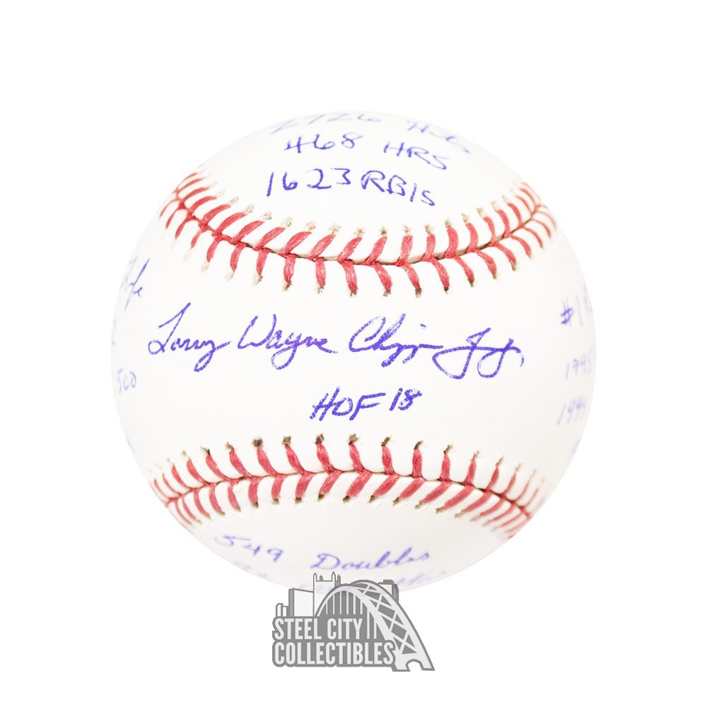 Larry Wayne Chipper Jones Stats Autographed Official MLB Baseball - BAS ...